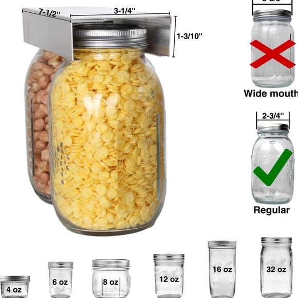 Amazon | Kitchen | Mason Jars Organizer Spice Jar Rack For Food Storage ...